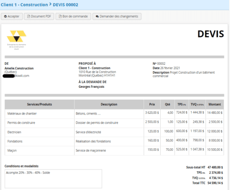 Entrepreneurs de la construction : devis, factures et dépenses